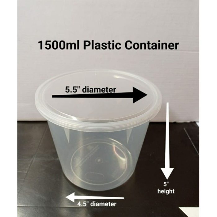 1500 ml Plastic Container – Bihari Lal amrit paul/ A unique Bakers Hub